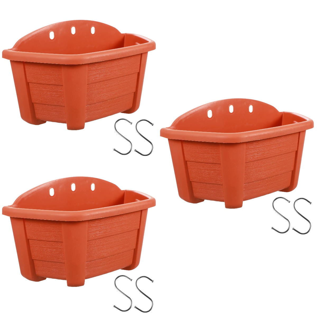 3 Sets Stand Wall Mounted Semicircle Flower Pot Hanging Flower Pot ...