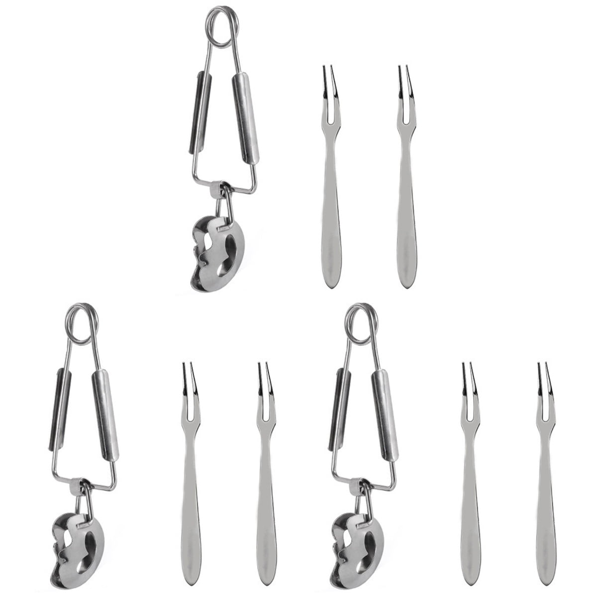 3 Sets Tableware Kitchen Utensils Flatware Barbecue Clamp Salad Tong ...