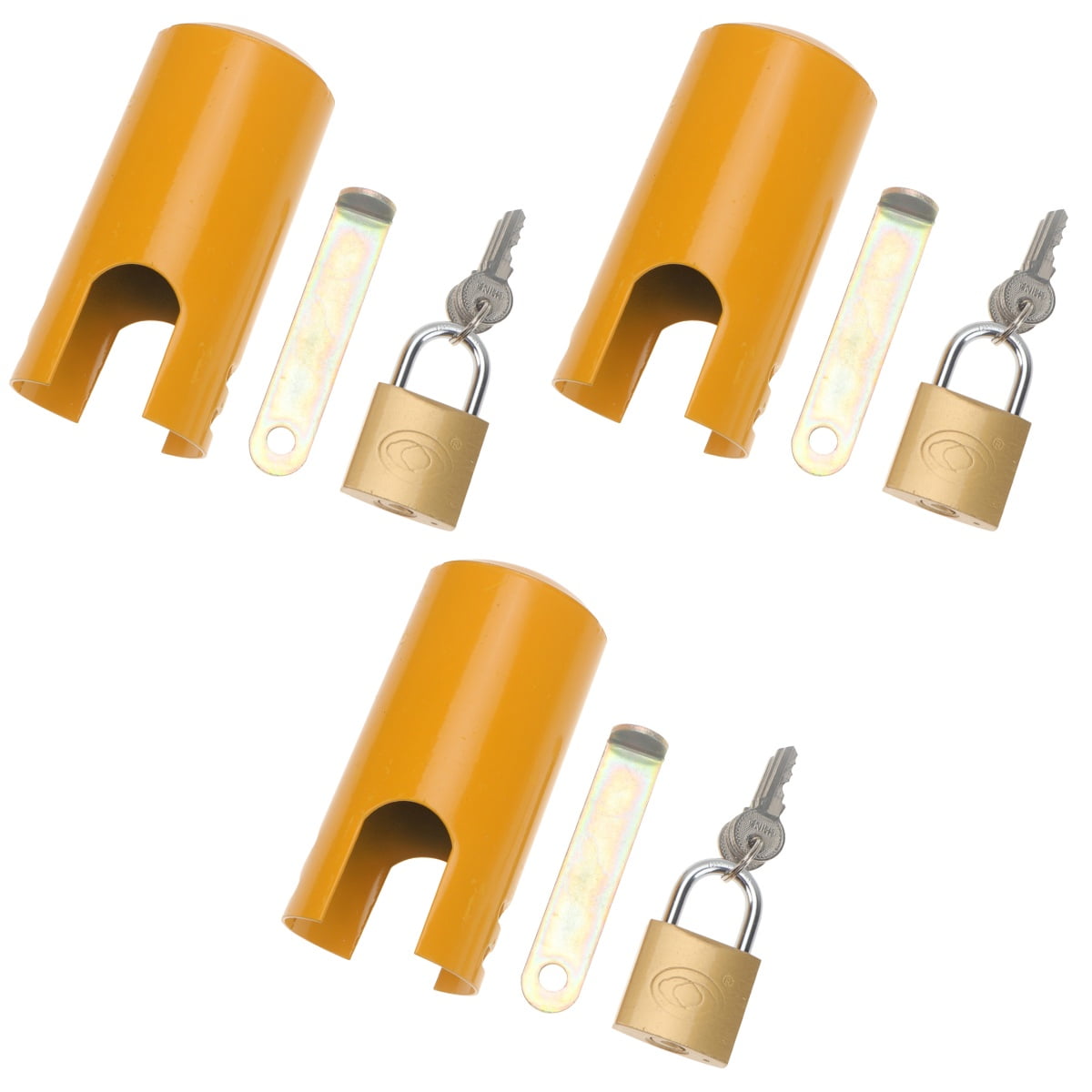 3 Sets Tap Lock Garden Automatic Gate Water Tap Lock 12.5X6.2CM Yellow ...
