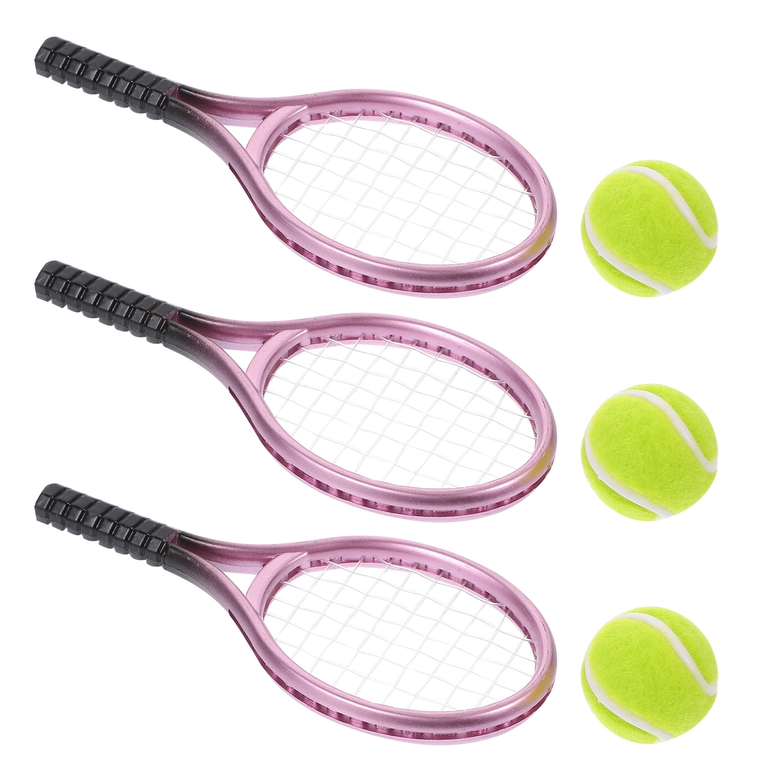 3 Sets Mini House Tennis Set with Miniature Rackets and Balls for ...