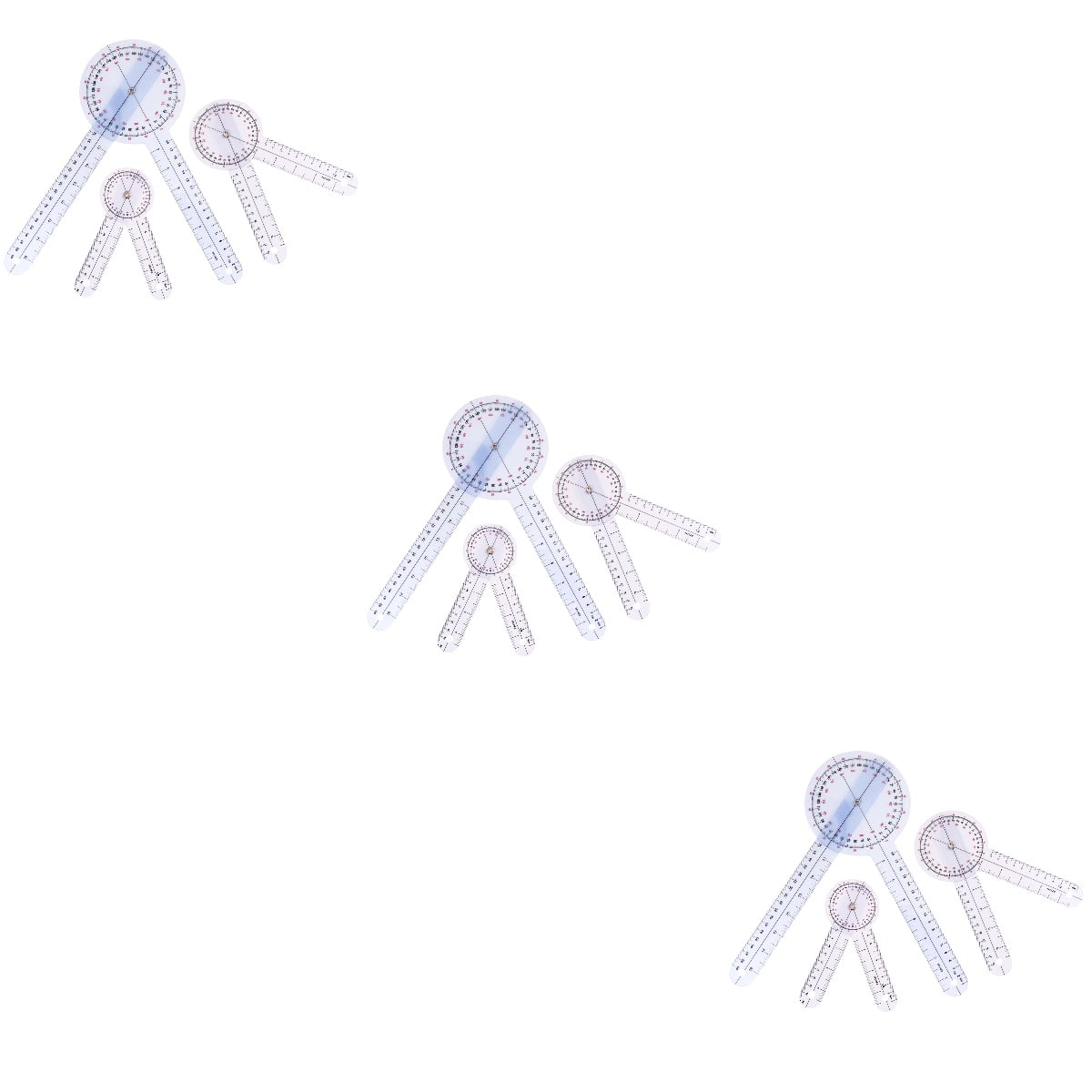 3 Sets Physio Mini Goniometer Plastic Medical Ruler Transparent ...