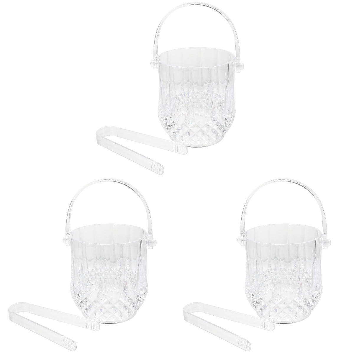 CIMAXIC Clear Ice Storage Bucket 3Sets Multi-Functional for Ktv and ...