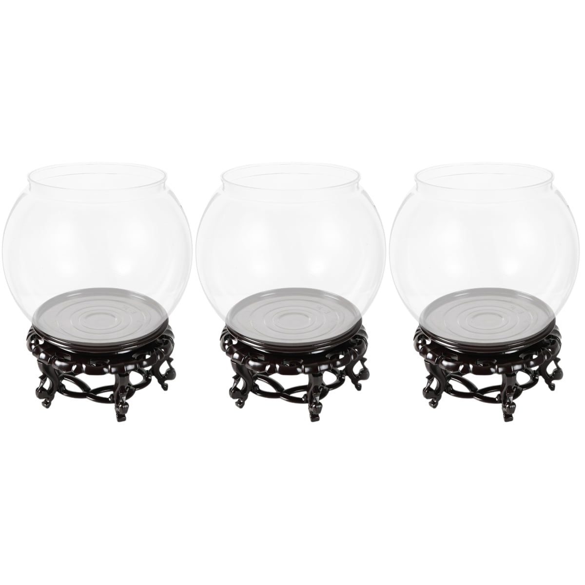 3 Sets Transparent Round Fish Tank Indoor Bowl Terrarium Bowls Plant ...