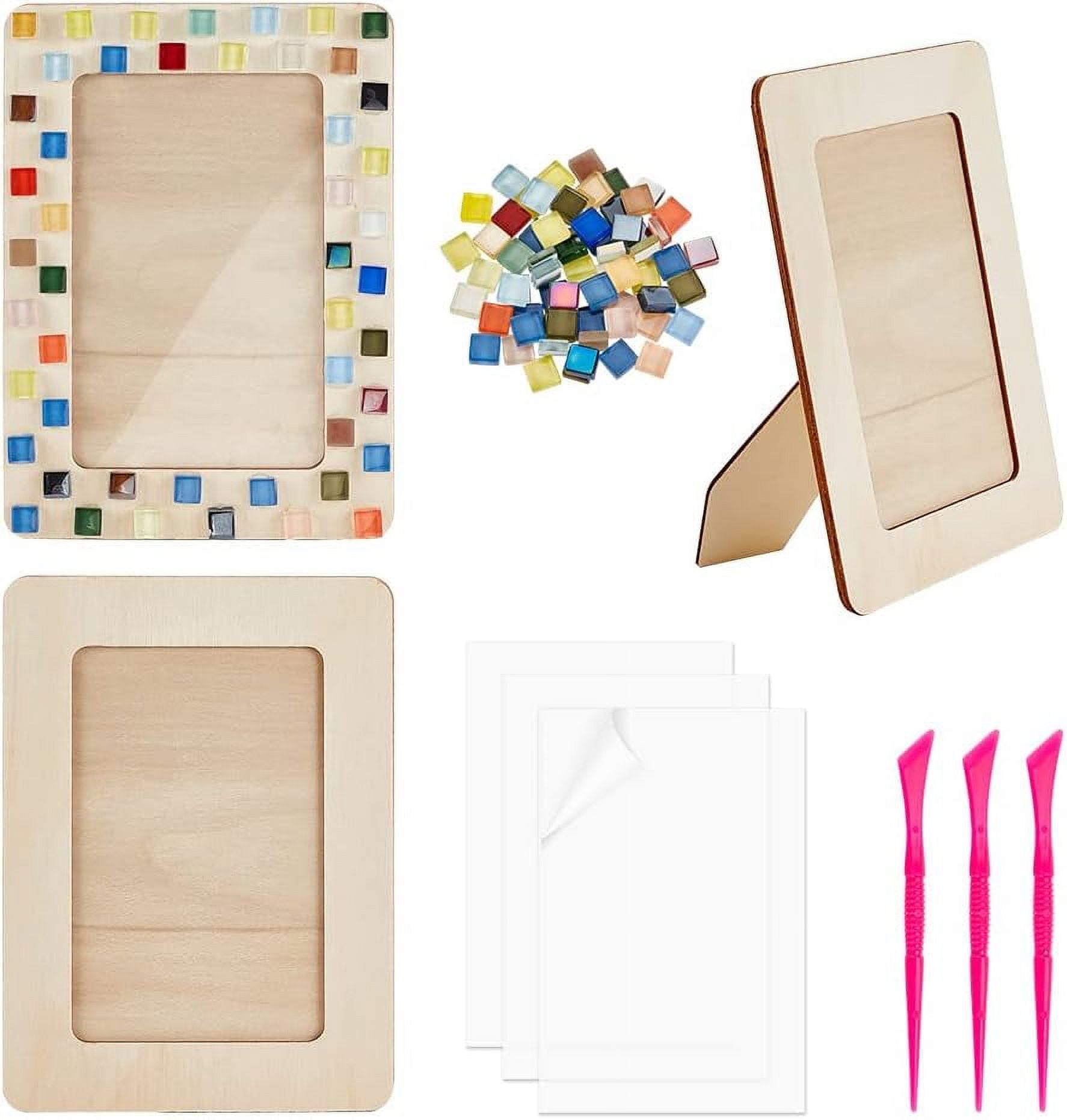 DIY 3 Sets Unfinished Wooden Picture Frames 7.6x5.6 Inch Wooden Photo ...
