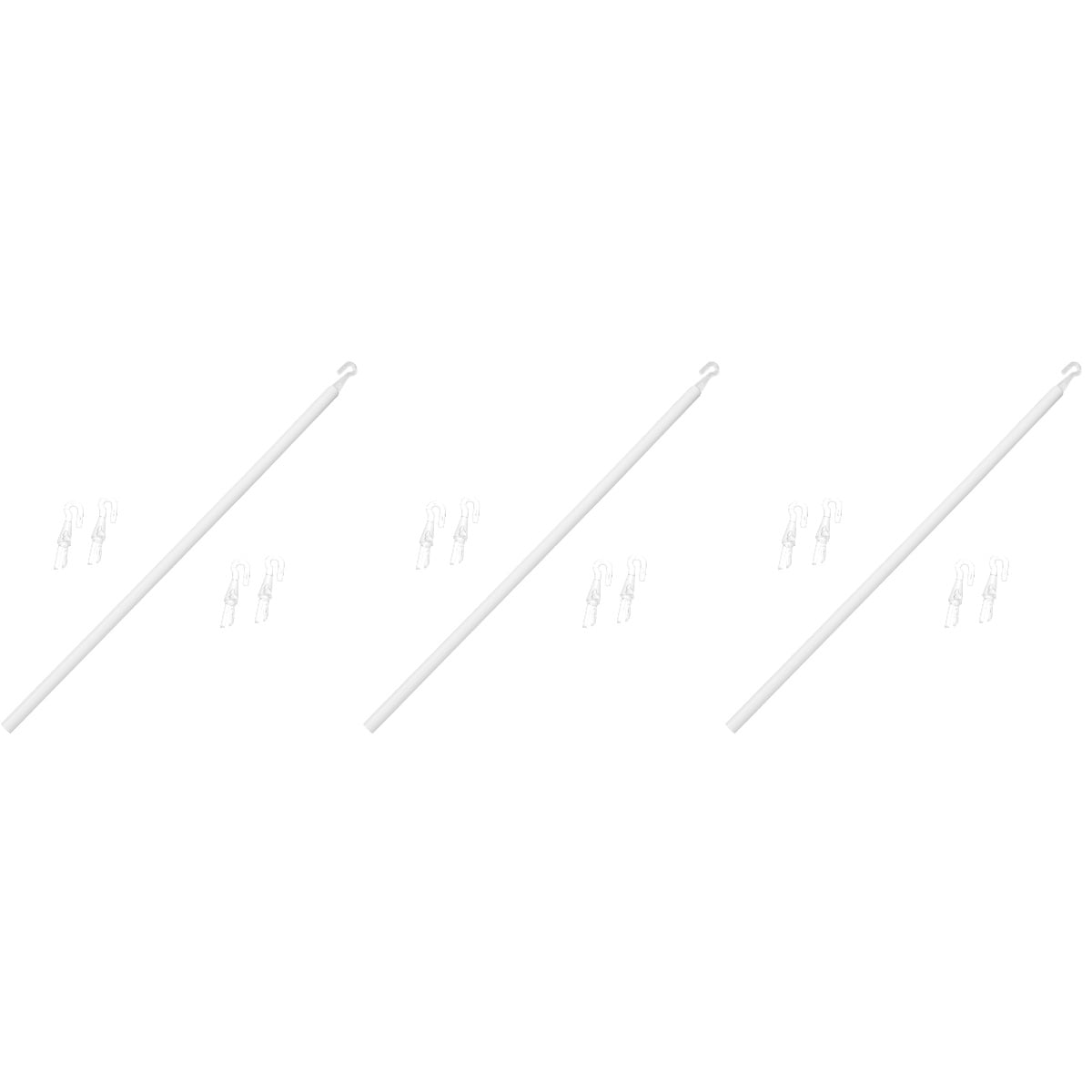 3 Sets Venetian Blind Rod White Curtains Drapery Rods Curtain Drapery ...