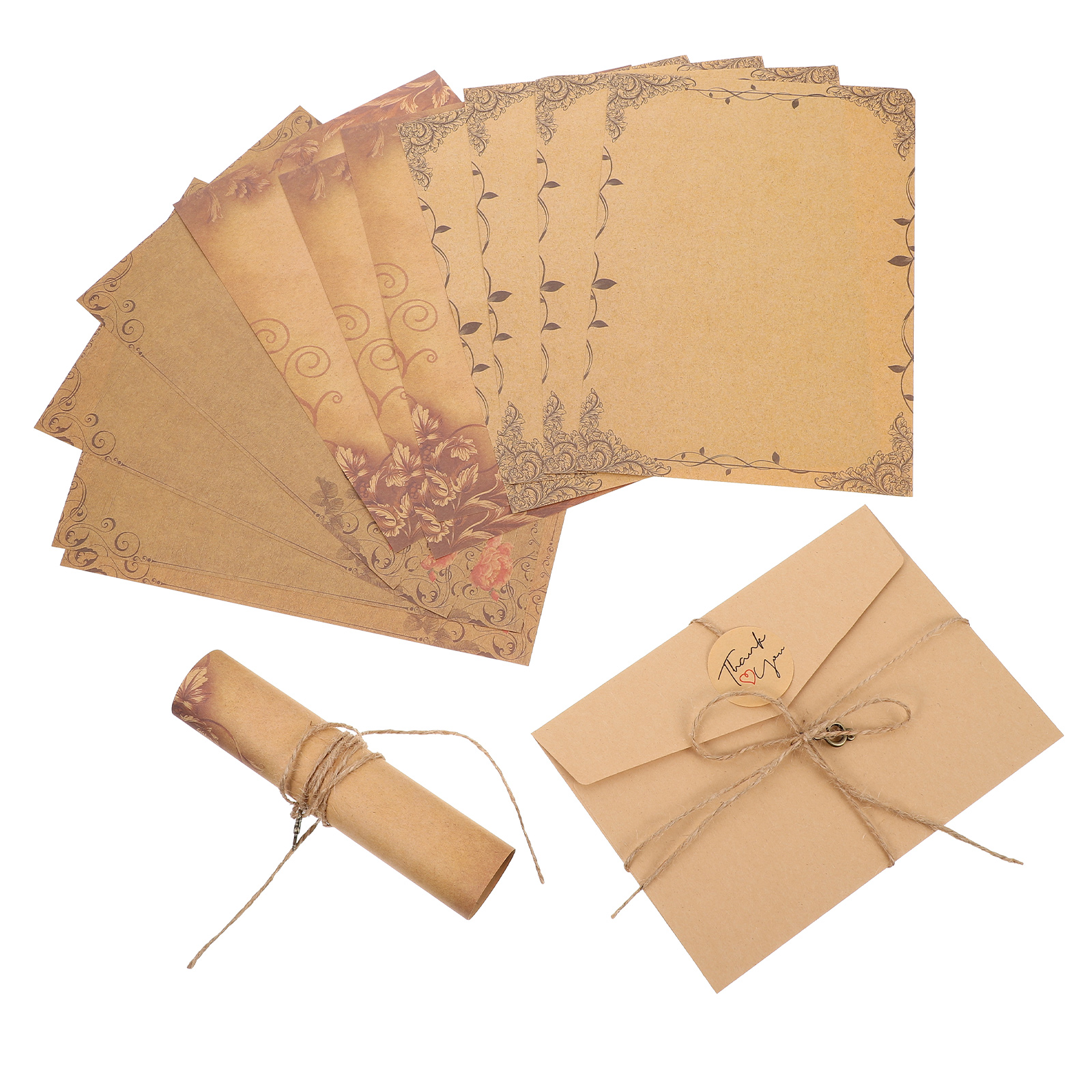 3 Sets Vintage Envelope Tags Lined Letter Paper Kit Greeting Cards ...
