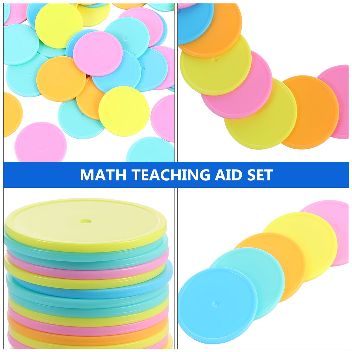 3 Sets Wafer Math Teaching Aid Chips Math Round Discs Math Counting ...