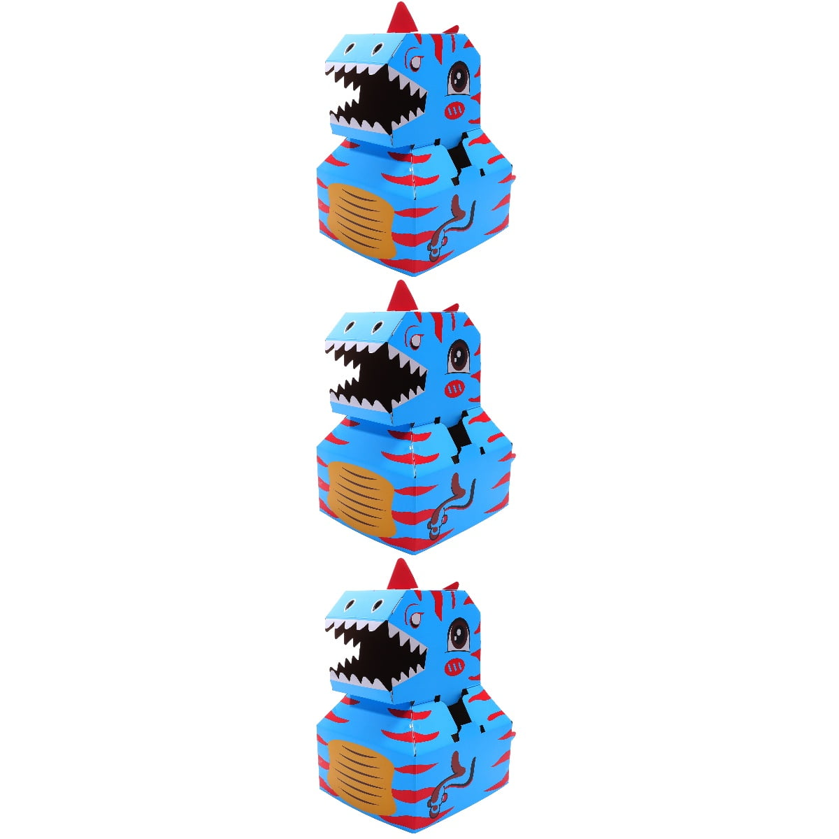 3 Sets Wearable Cardboard Box Dinosaurs Wearable DIY Toy Carton ...
