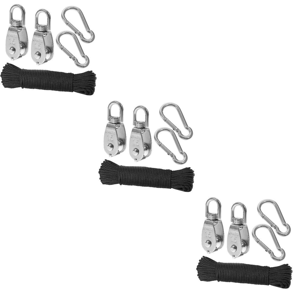 3 Sets Wire Rope Pulley System Pulley System Lifting Pulley 5.8X3X1.1CM ...