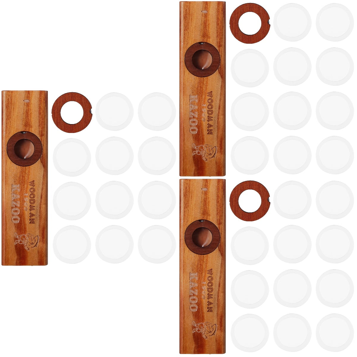 3 Sets Wood Kazoo Flute Guitar Piano Ukulele Partner Portable Kazoo ...