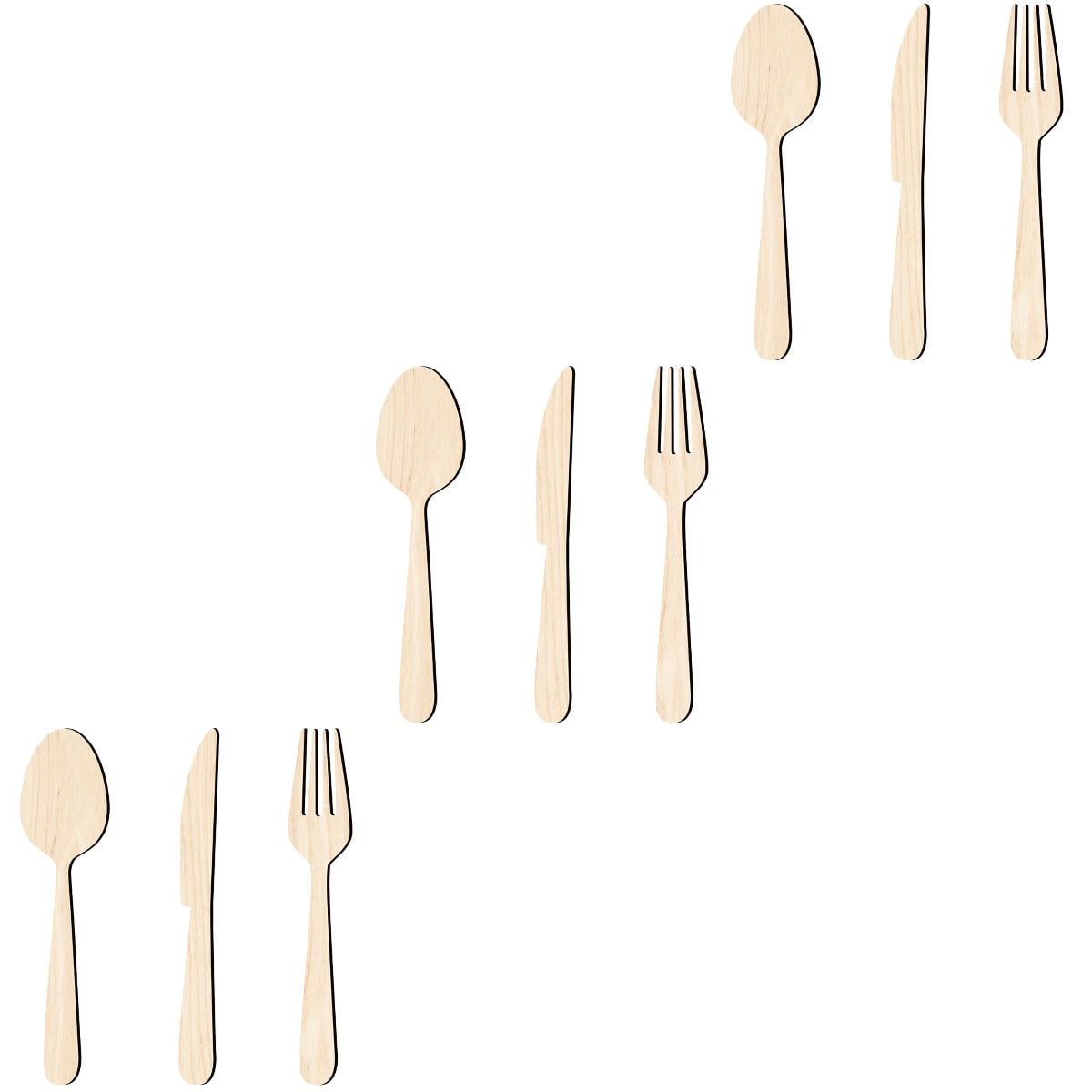 3 Sets Wooden Fork Spoon Knife Sign Home Wall Decor Rustic Eat Signs ...