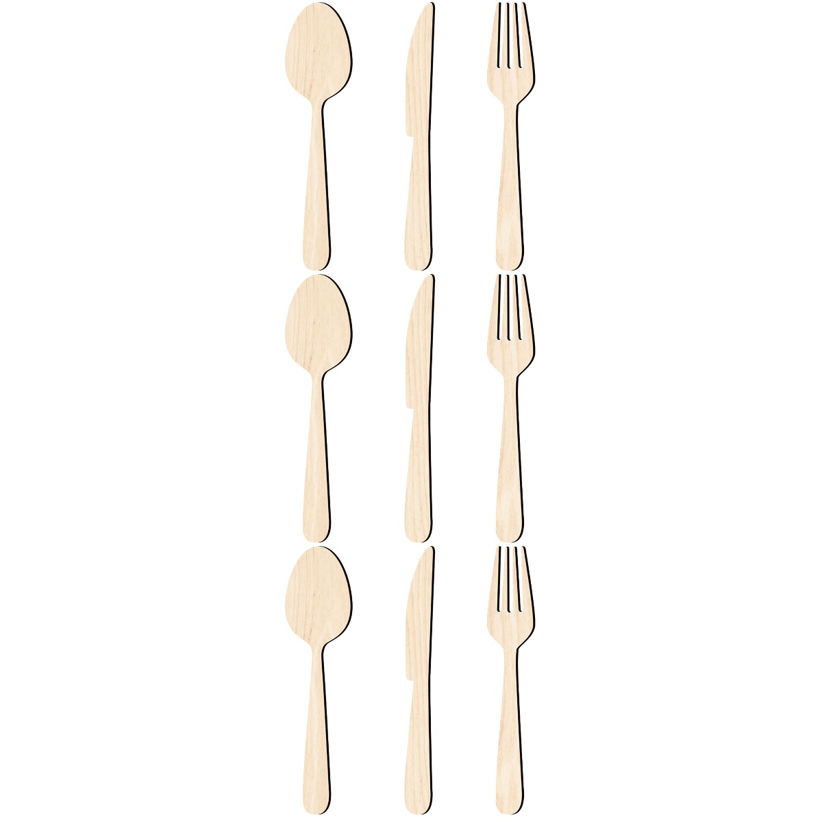 3 Sets Wooden Fork Spoon Knife Sign Signs Kitchen Decor Rustic Wall ...