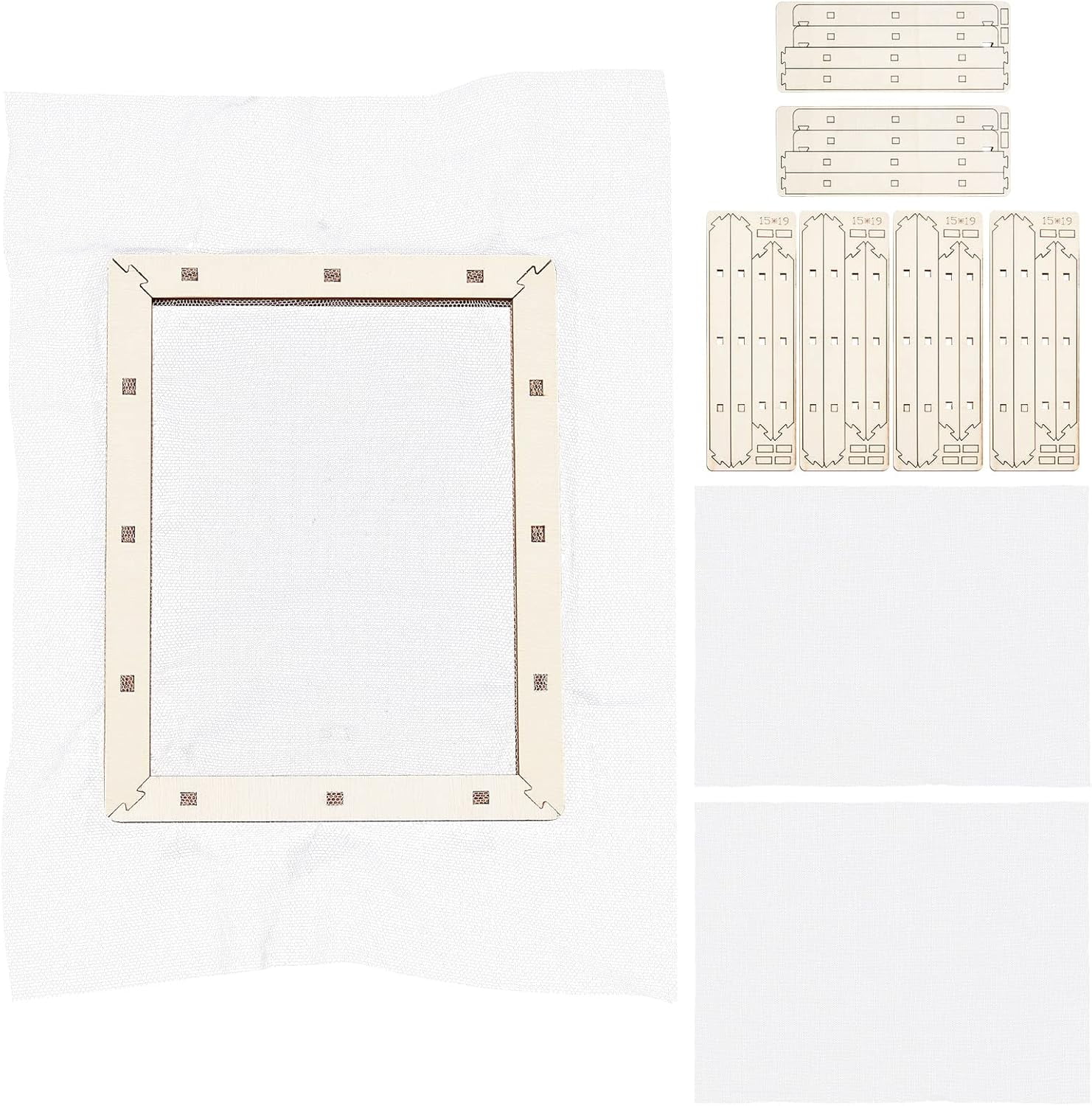 3 Sets Wooden Paper Making Mould 19x15cm Rectangle Wooden Papermaking ...