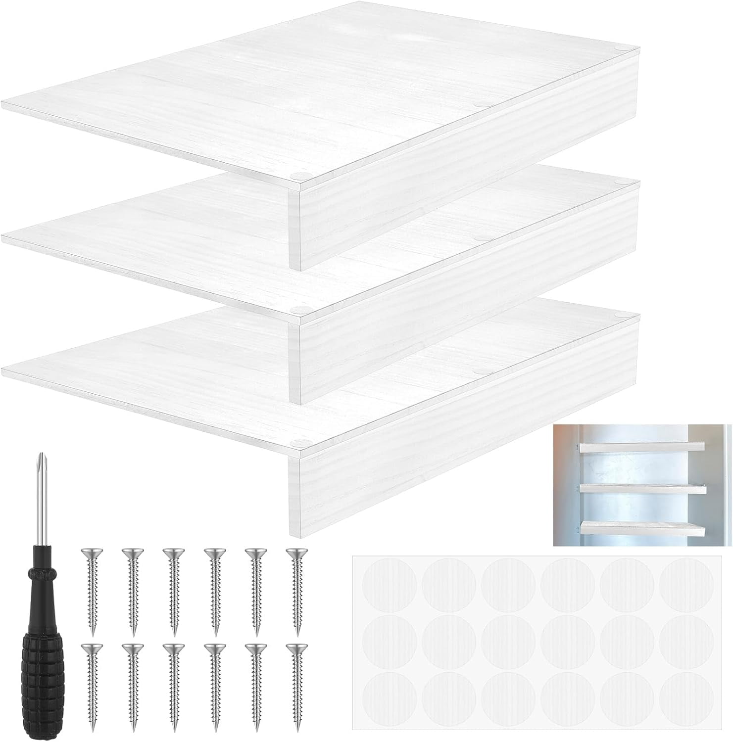 3 Sets Wooden Wire Rack Covers for Removable Closet with 18 Wood Grain ...