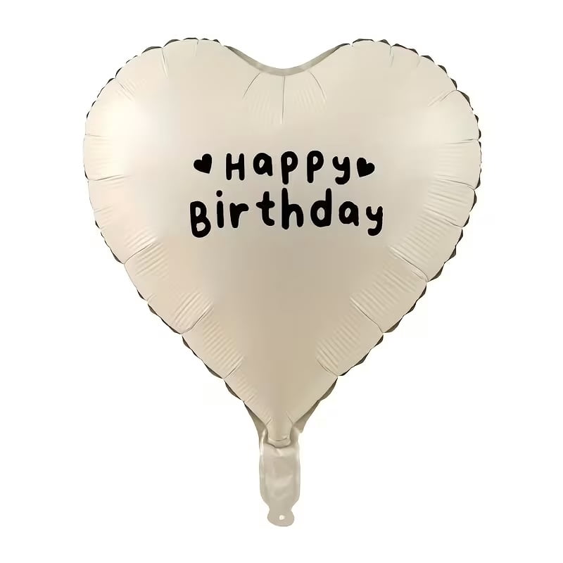 3 Sets of 18-Inch Black "Happy Birthday" Heart-Shaped Foil Balloons for ...