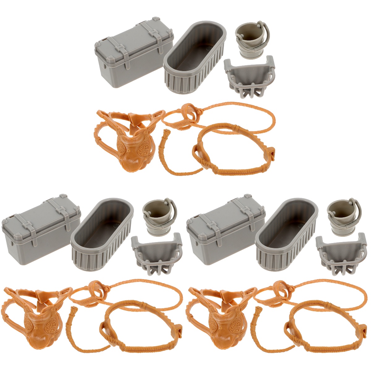 3 Sets of Artificial Horse Ranch Model Mini Farm Layout Accessory Kids ...