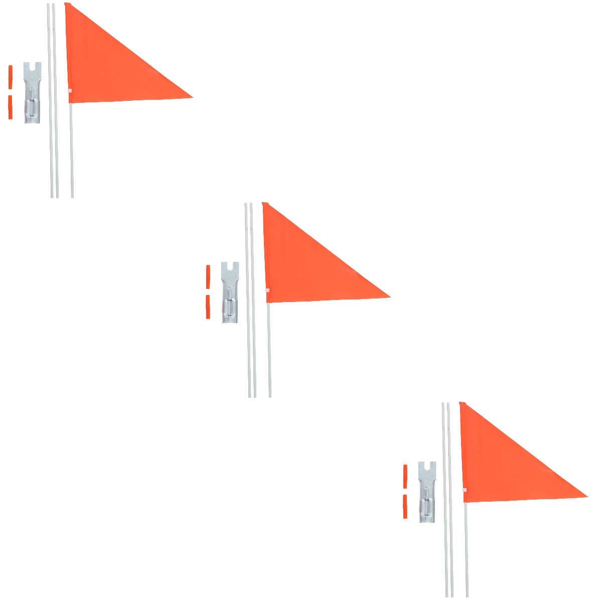 3 Sets of Safety Flag with Fiberglass Flag Pole Kid Bike Triangular ...