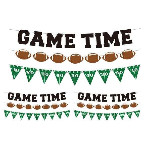 3 Sets of Hanging Rugby Banner American Football Paper Flag Sports ...