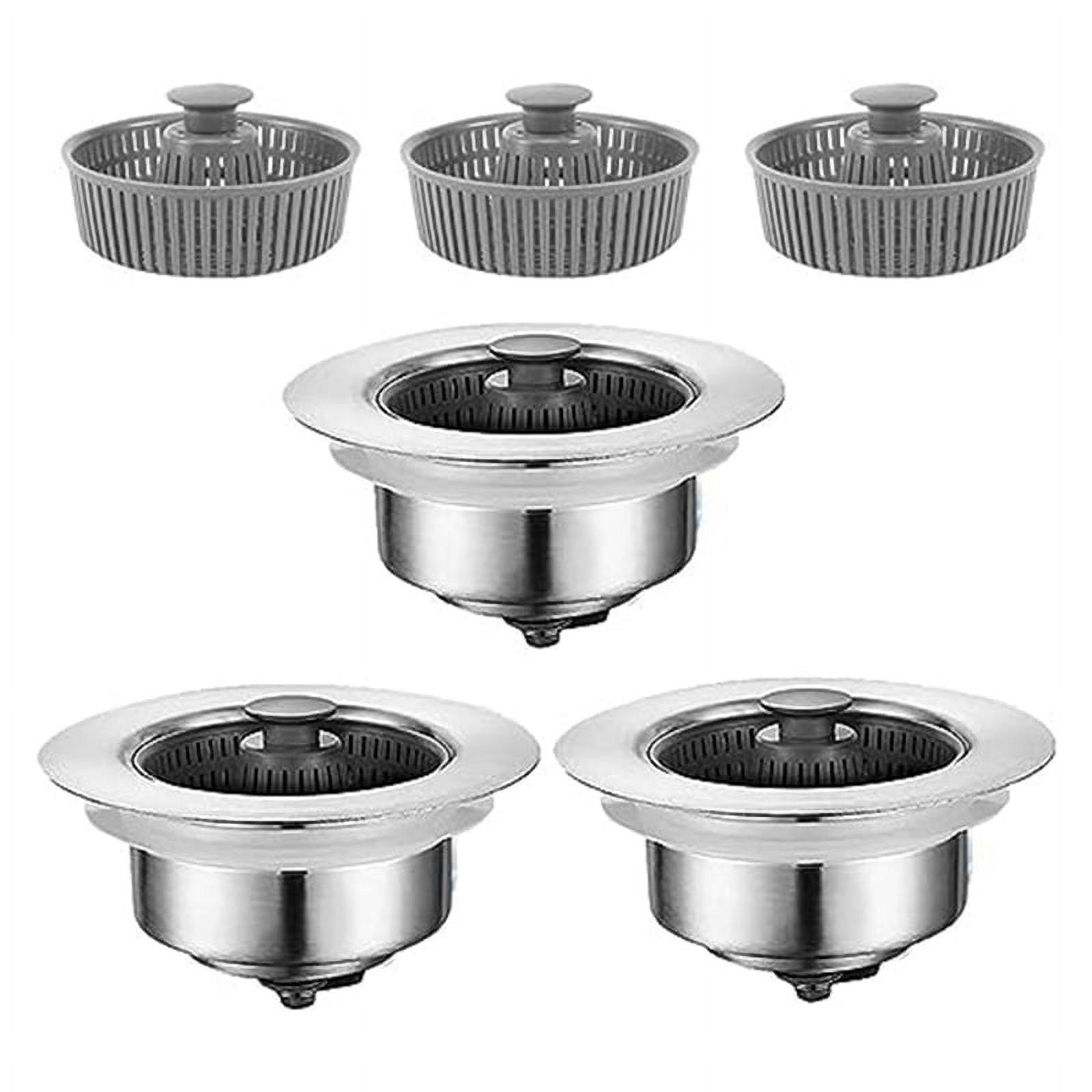 3 Sets of Kitchen Sink Drain Filters, Sealed -Up Plugs, Drain Basket ...