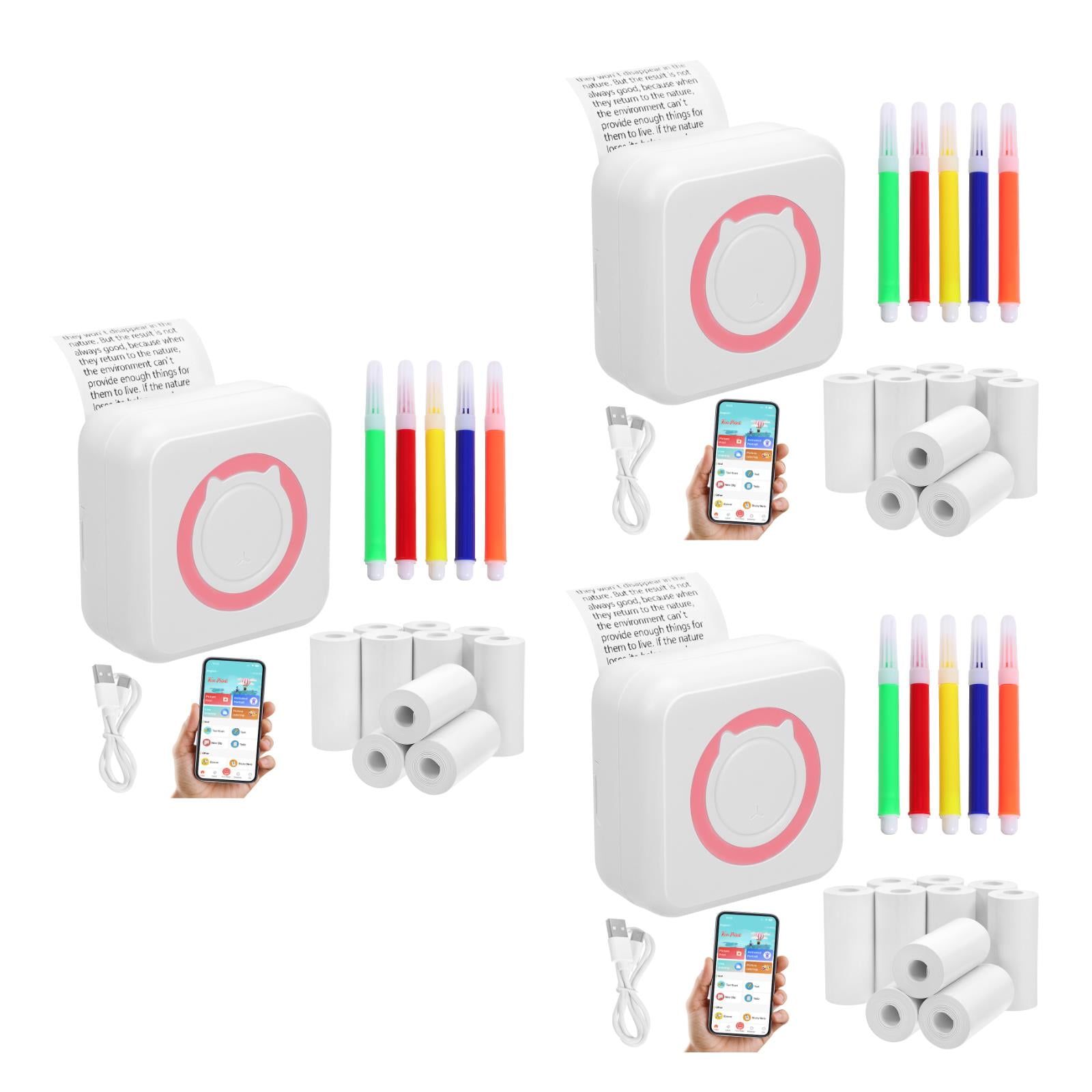 3 Sets of Label Maker Portable Label Printer USB Label Printer Student ...