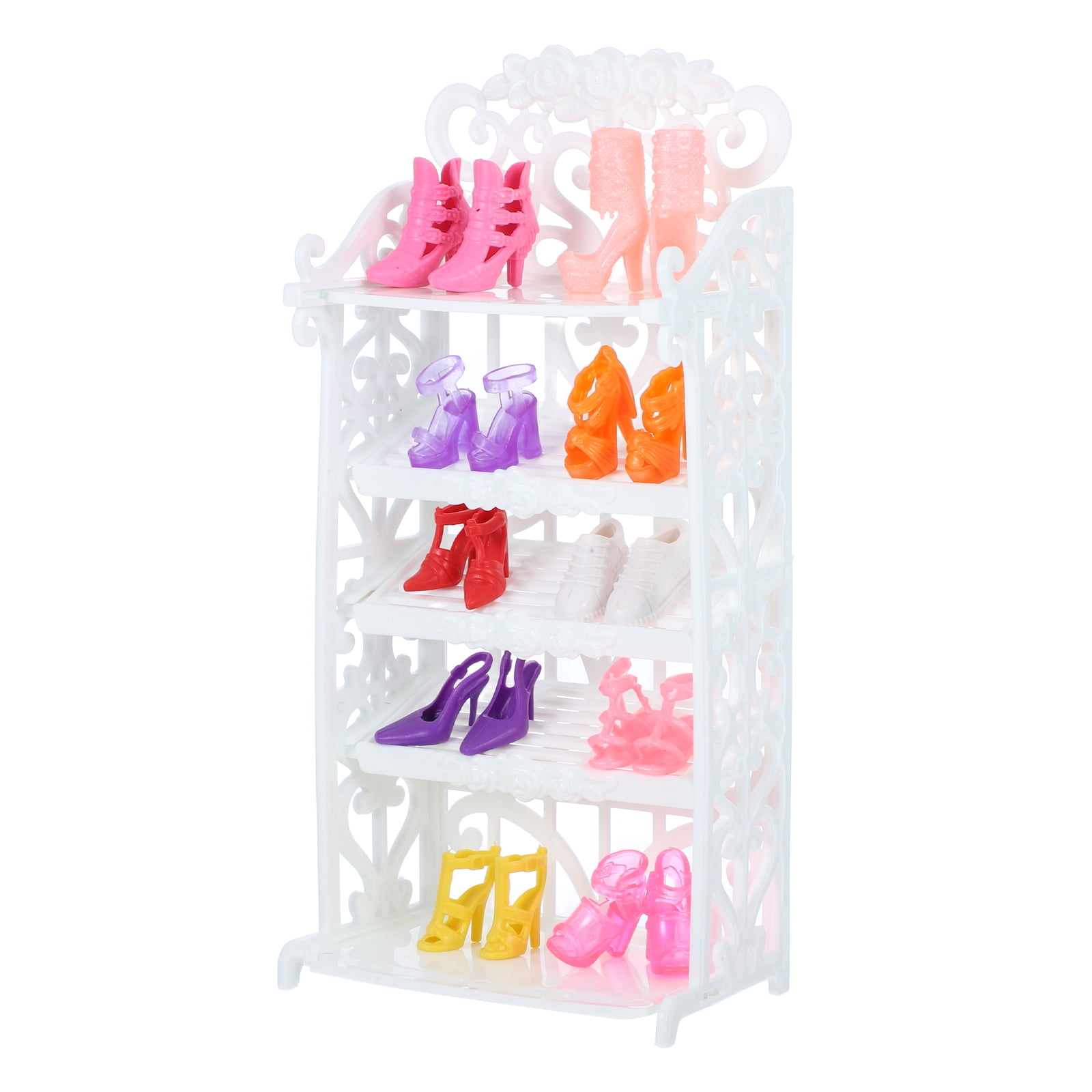3 Sets of Mini House Shoe Rack Model Miniature Plastic Shoe Rack Doll ...