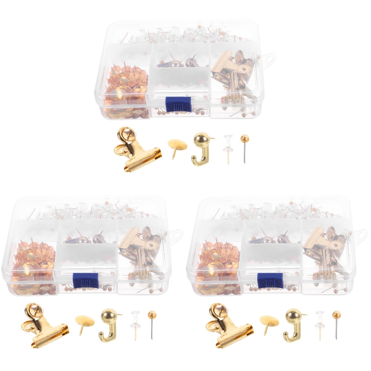 3 Sets of Push Pins Message Board Tacks Bill Clip Pushpins Cork Board ...