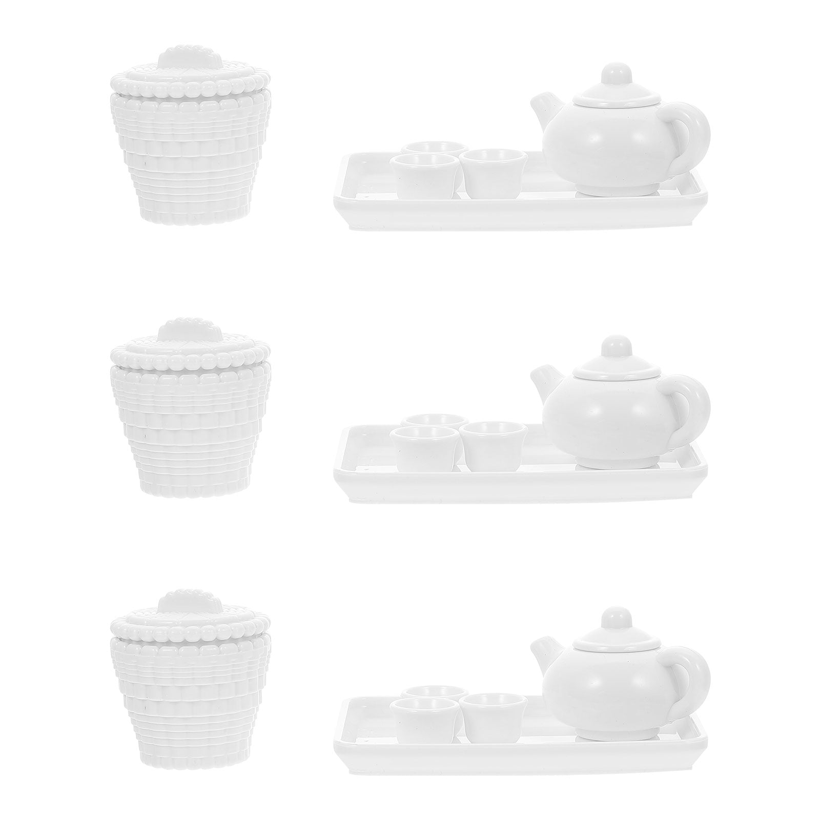 3 Sets of Simulation Teaware Props Decorative Tea Set Dolly House ...