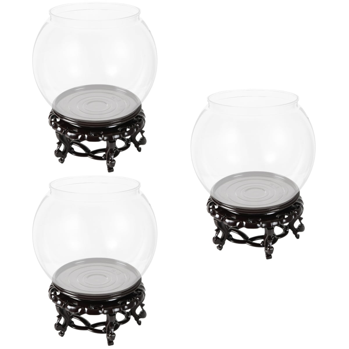 3 Sets of Transparent Fish Tank Office Fish Tank Portable Round ...