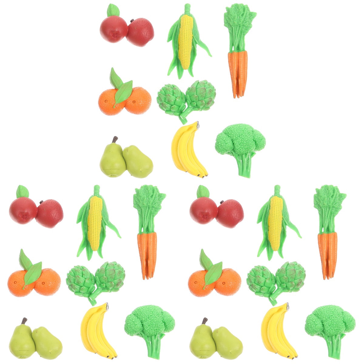 3 Sets of Vivid Fruits Vegetables Statues Kid Food Toys Plastic ...