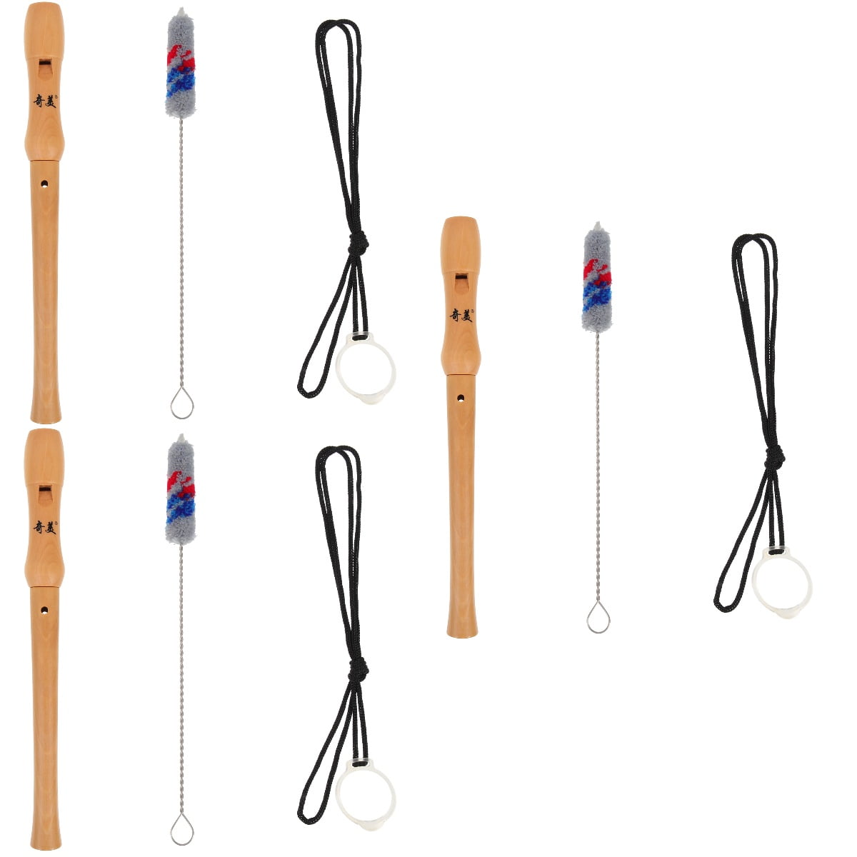 3 Sets of Wood 8-hole High Pitch Recorder German-style Soprano Recorder ...