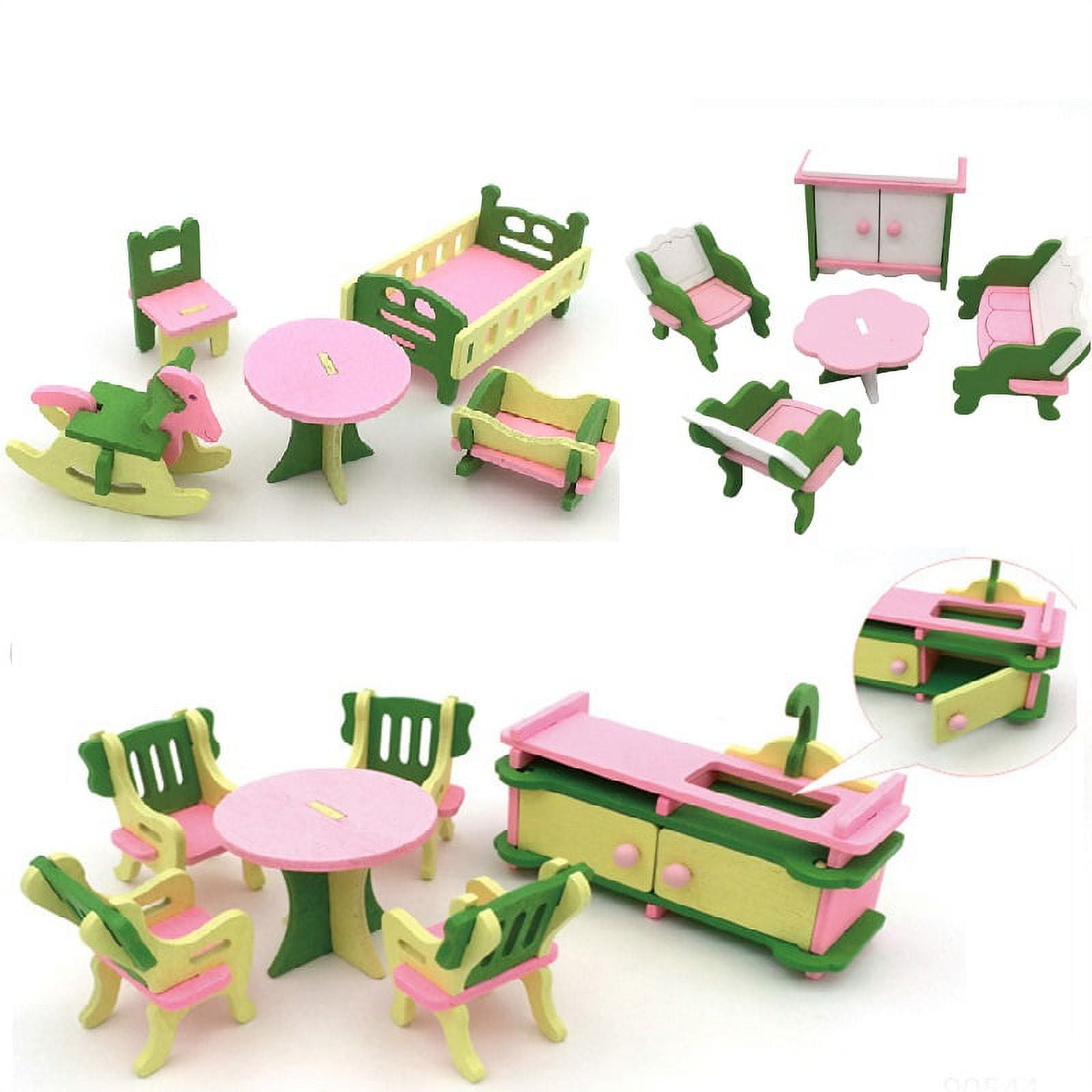 Customer reviews for 3 Sets of Wooden Dollhouse Furniture Set ...