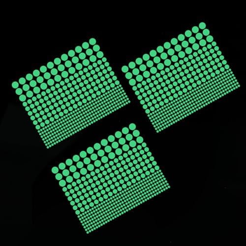 3 Sheet 1221 PCS Glow in The Dark Stickers, Removable Luminous Ceiling ...
