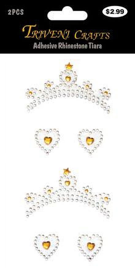 3 Sheet Adhesive Rhinestone Tiara Stickers For Crafts Making - Walmart.com