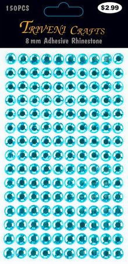 3 Sheet Rhinestone Dot Sticker Turquoise 8mm Stickers For Crafts Making ...