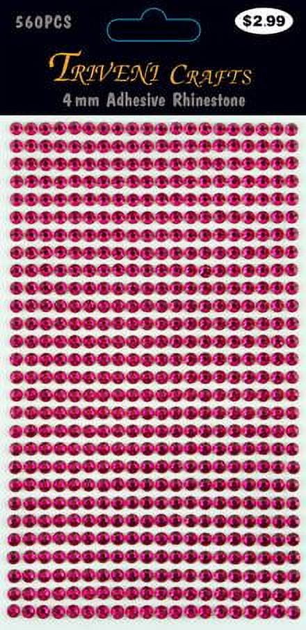 3 Sheet Rhinestone Dot Stickers Fuschia 4mm Stickers For Crafts Making ...