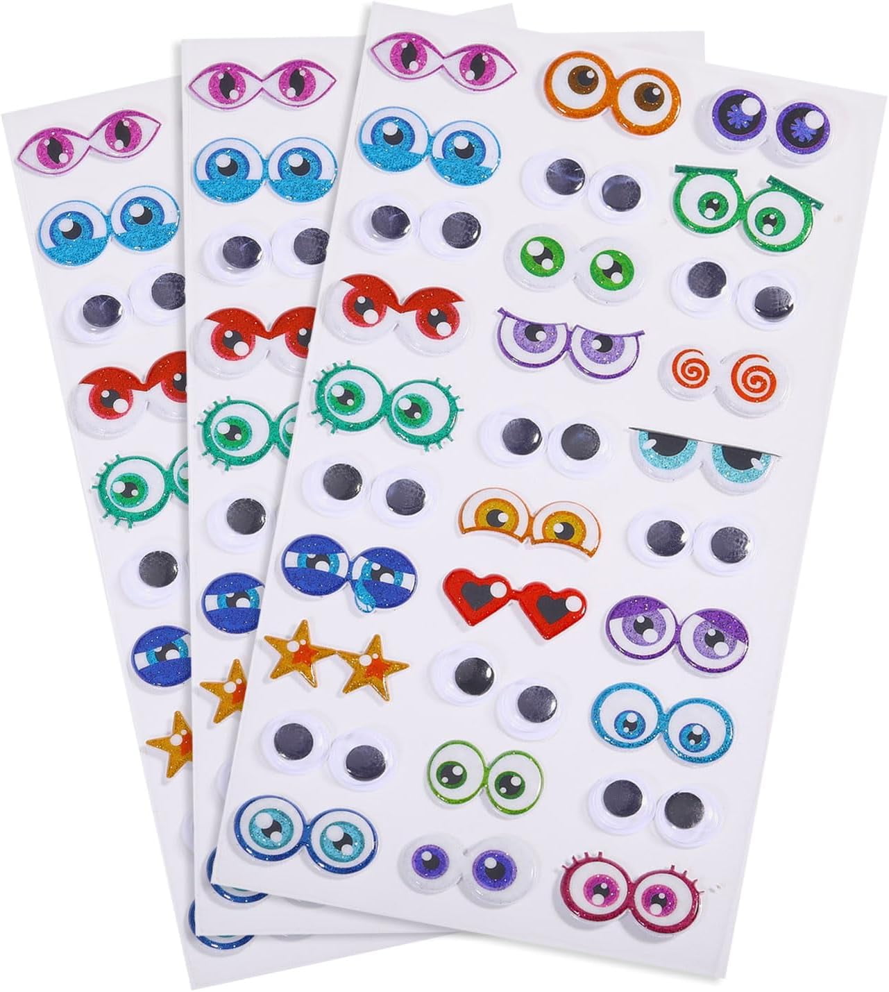 3 Sheet Self-Adhesive 3D Eye Resin Eye Colorful Anime Eye Stickers ...