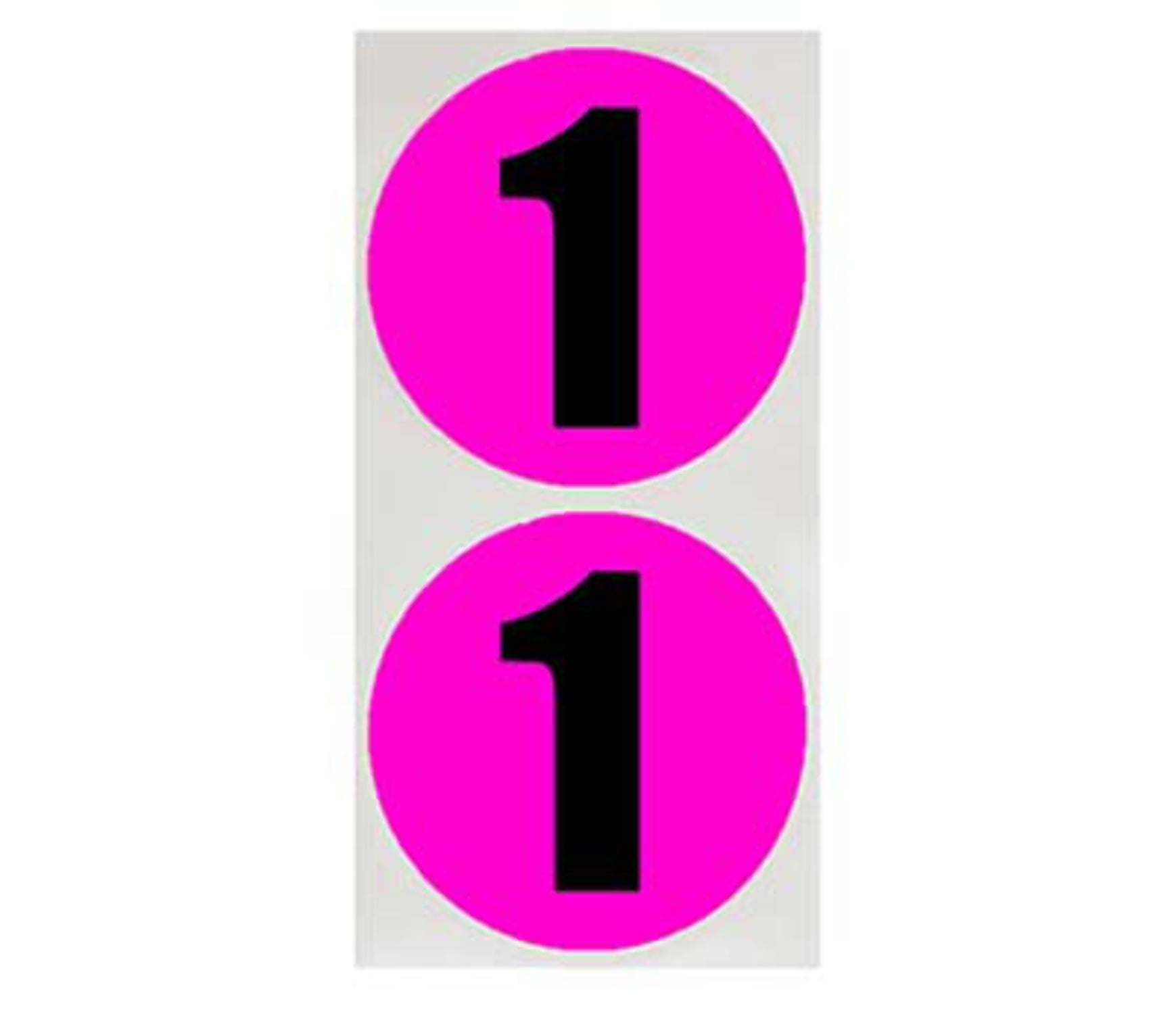 3" Sheeted Removable Numbered Color-Code Dots (Fluorescent): 100/Pack ...