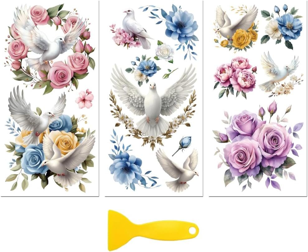 3 Sheets 3 Styles PVC Waterproof Decorative Stickers Self Adhesive ...