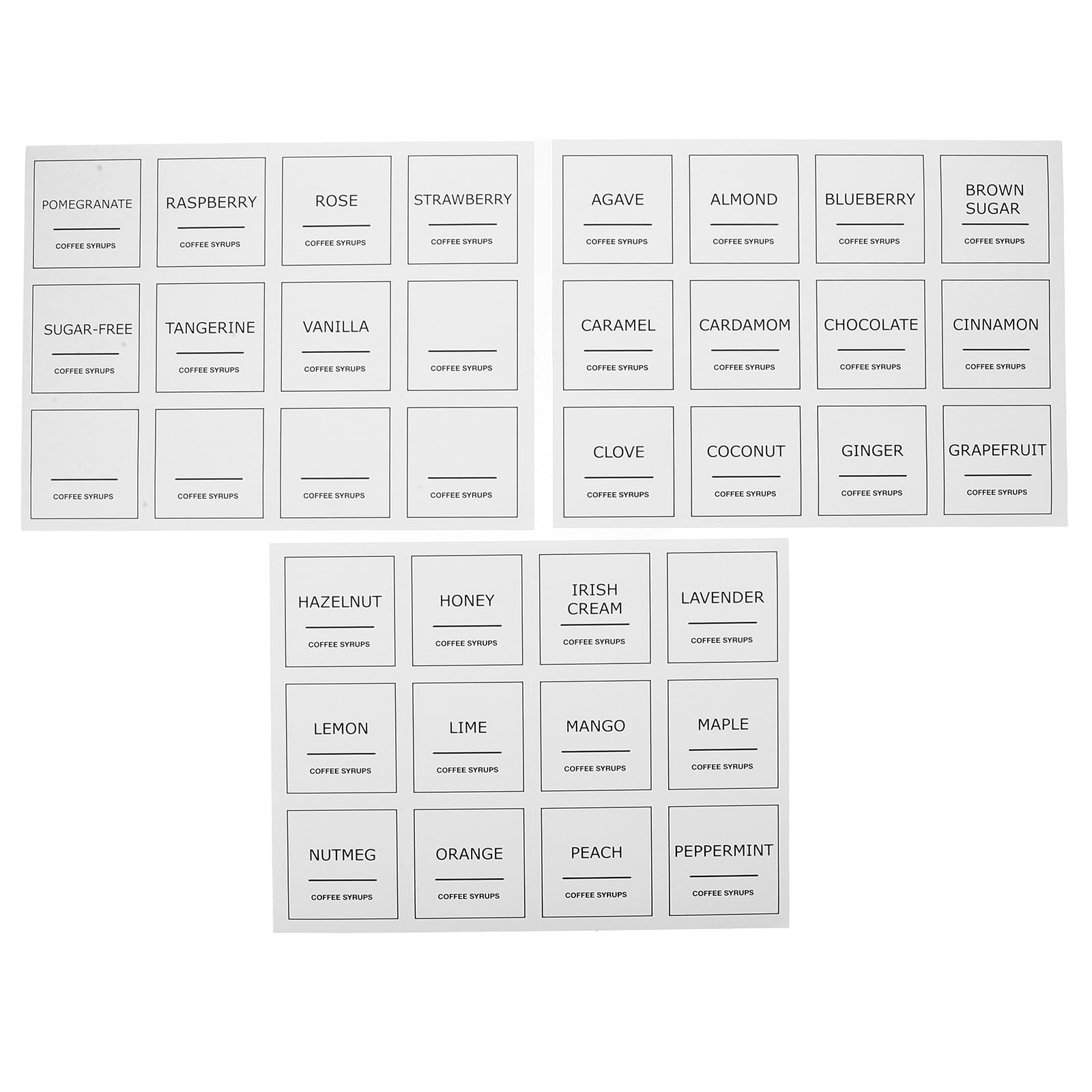 3 Sheets Coffee Label Table Stickers Plugs Mirror Hole Caps White ...