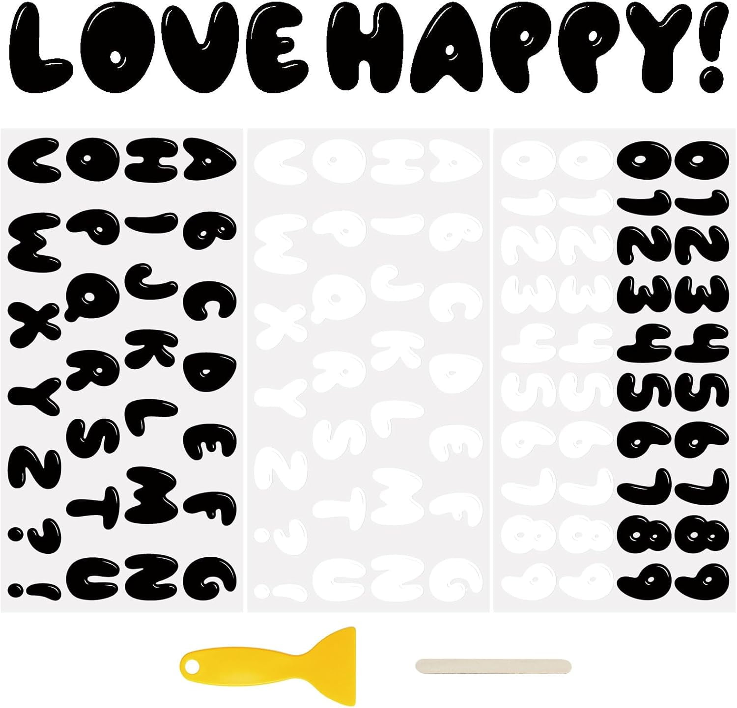 3 Sheets Letter UV Rub On Transfer Sticker,Scrapbook Decals Waterproof ...