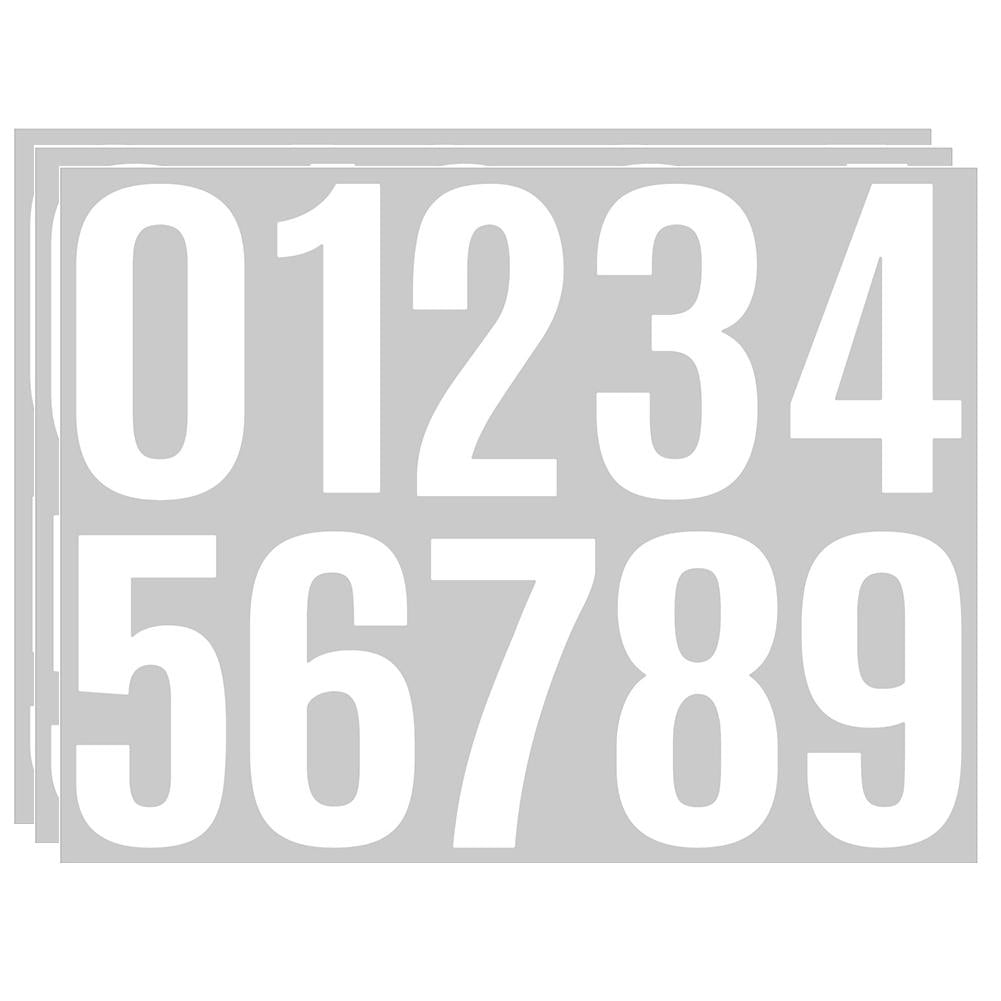 3 Sheets Mailbox Numbers Stickers Waterproof Adhesive Vinyl Number ...