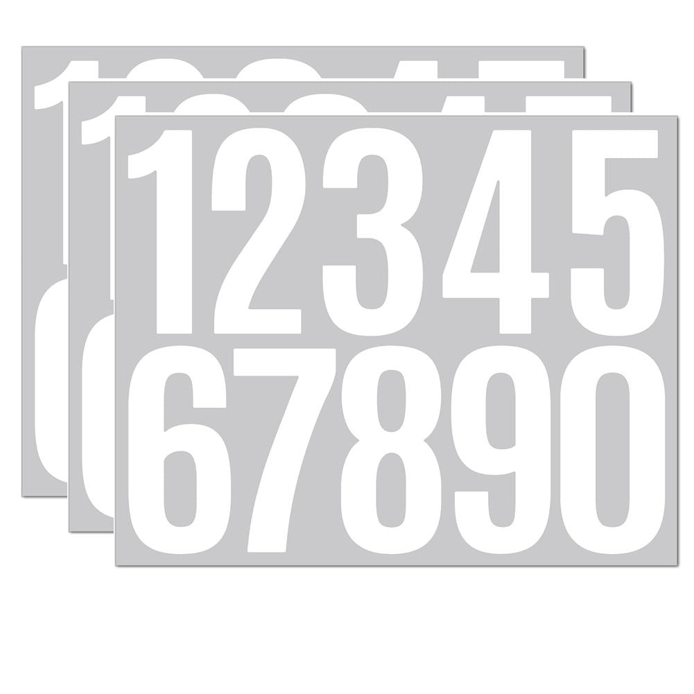 3 Sheets Mailbox Numbers Stickers Waterproof Adhesive Vinyl Number ...