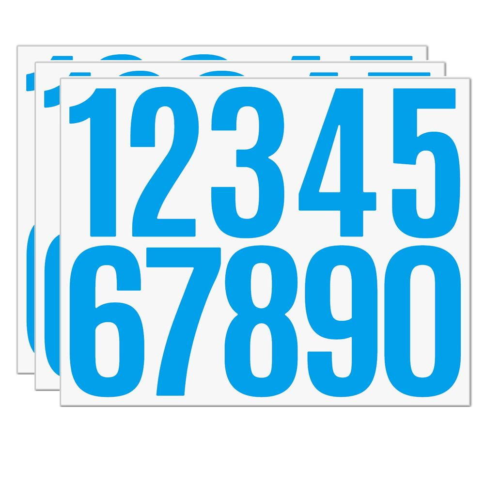 3 Sheets Mailbox Numbers Stickers Waterproof Adhesive Vinyl Number ...