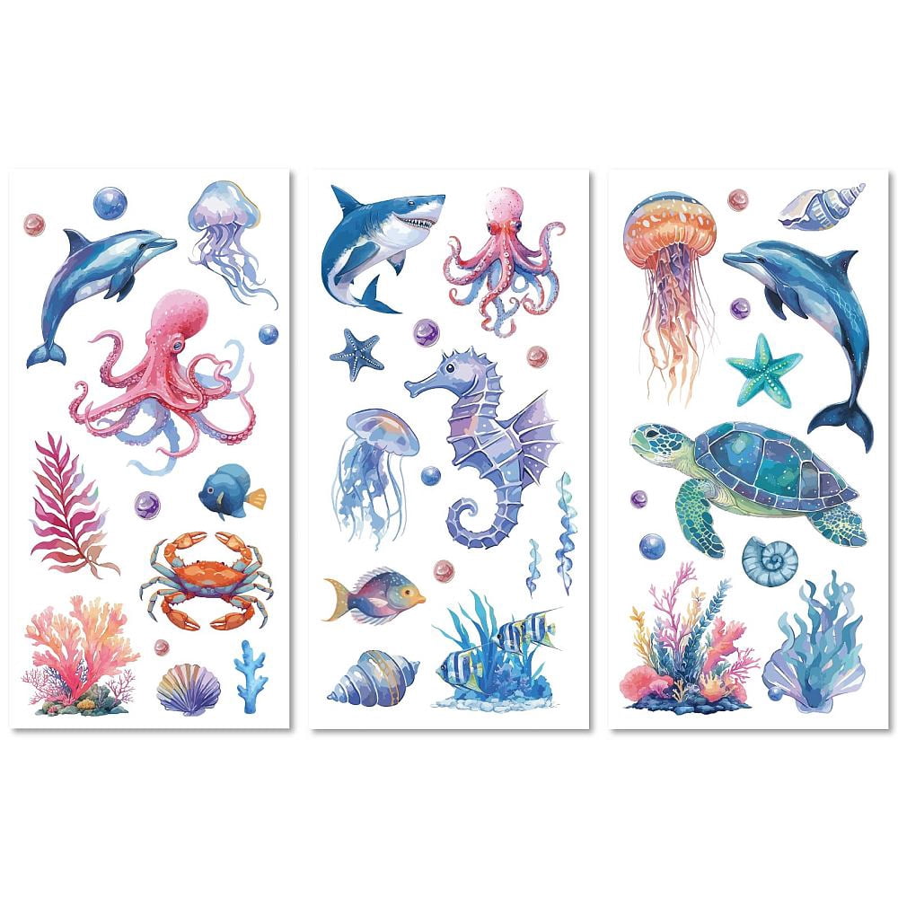 3 Sheets Ocean rub On Transfer Scrapbooking Rub On Transfers Vinatge ...