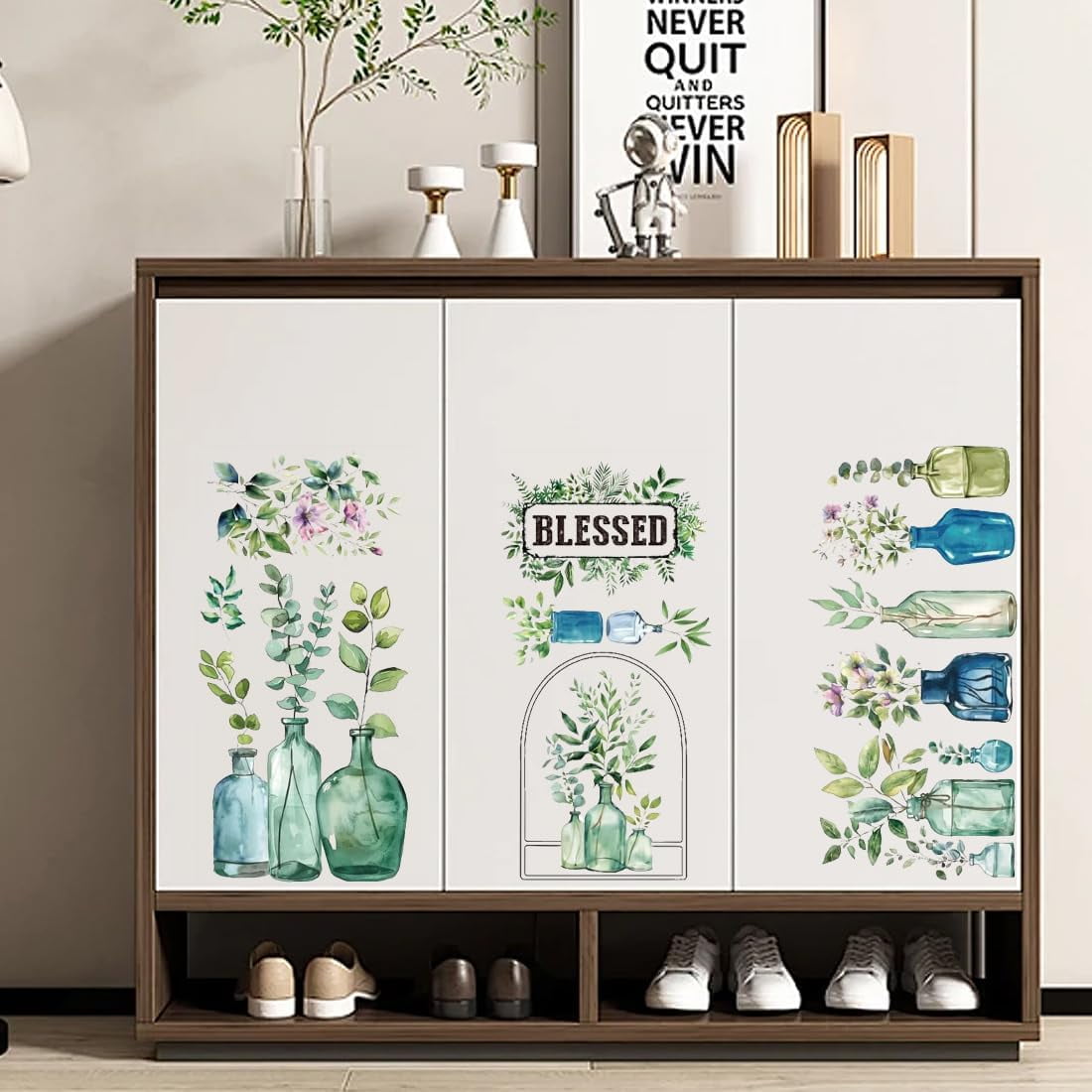 3 Sheets Plants Rub on Transfers for Furniture and Crafts Green Glass ...