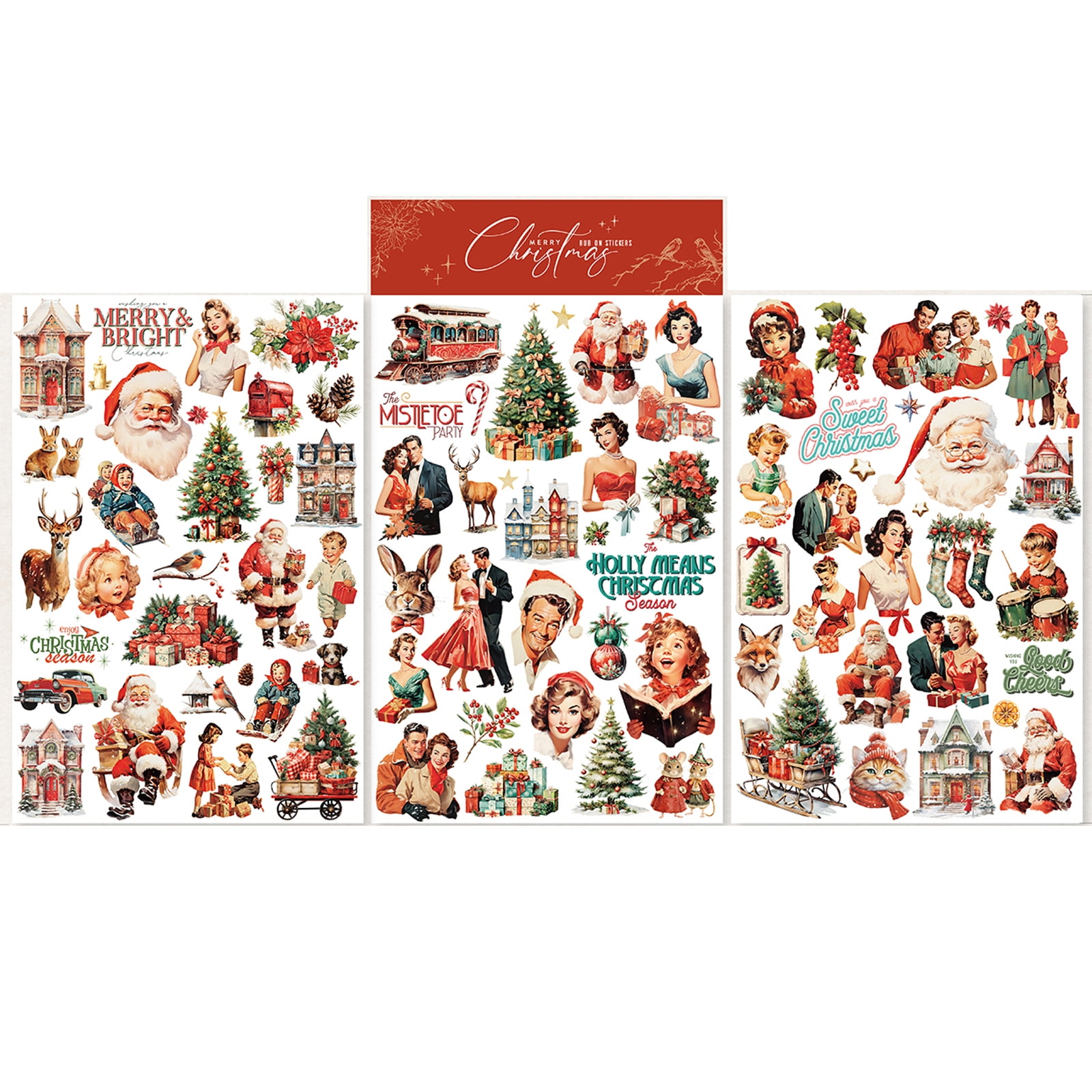 3 Sheets Rub on Transfers for Crafts Pressure Stickers Fit Fabric Glass ...