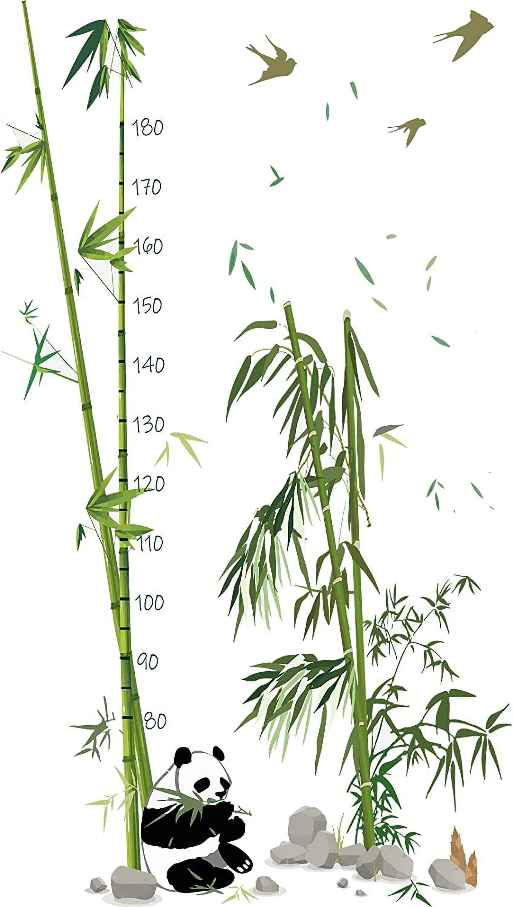 3 Sheets/Set Height Chart Panda Bamboo Growth Height Chart Wall Sticker ...