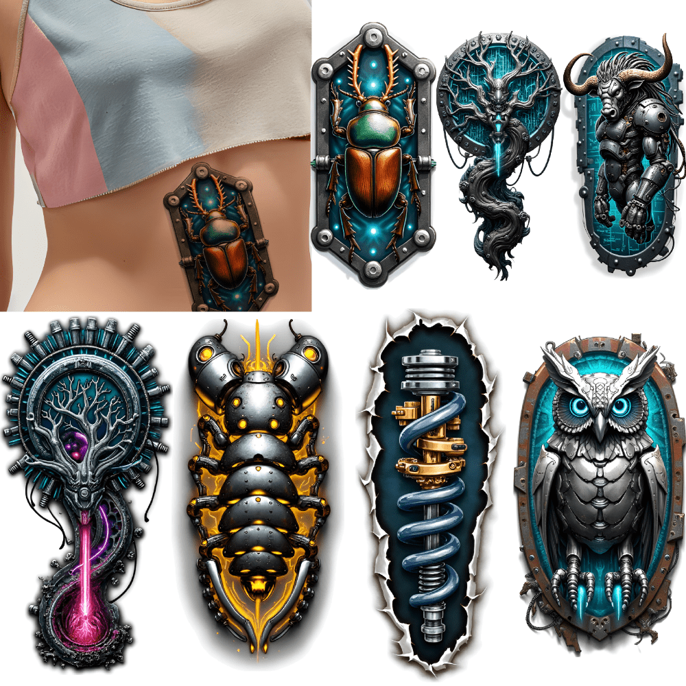 3 Sheets Temporary Tattoo Stickers Waterproof Long Lasting Body ...