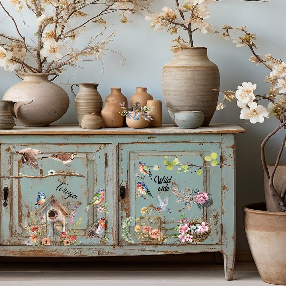 3 Sheets Vintage Rub on Transfers for Crafts and Furniture Bird Rub on ...