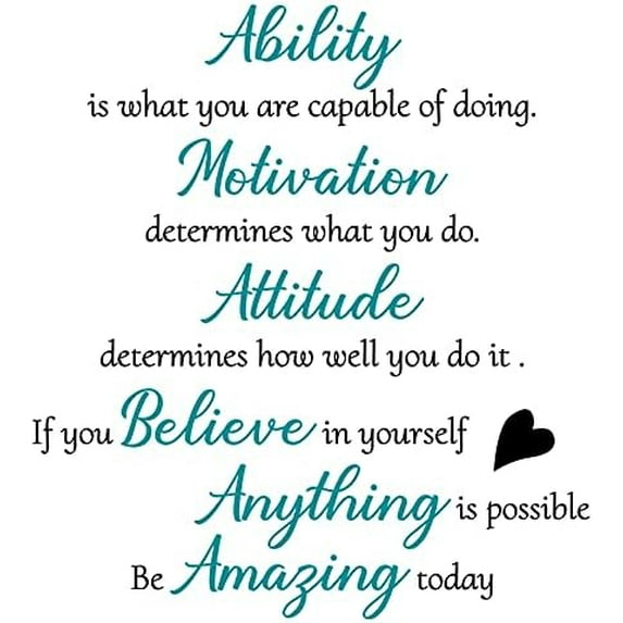 3 Sheets Vinyl Quotes Stickers, Inspirational Saying Wall Decals for ...